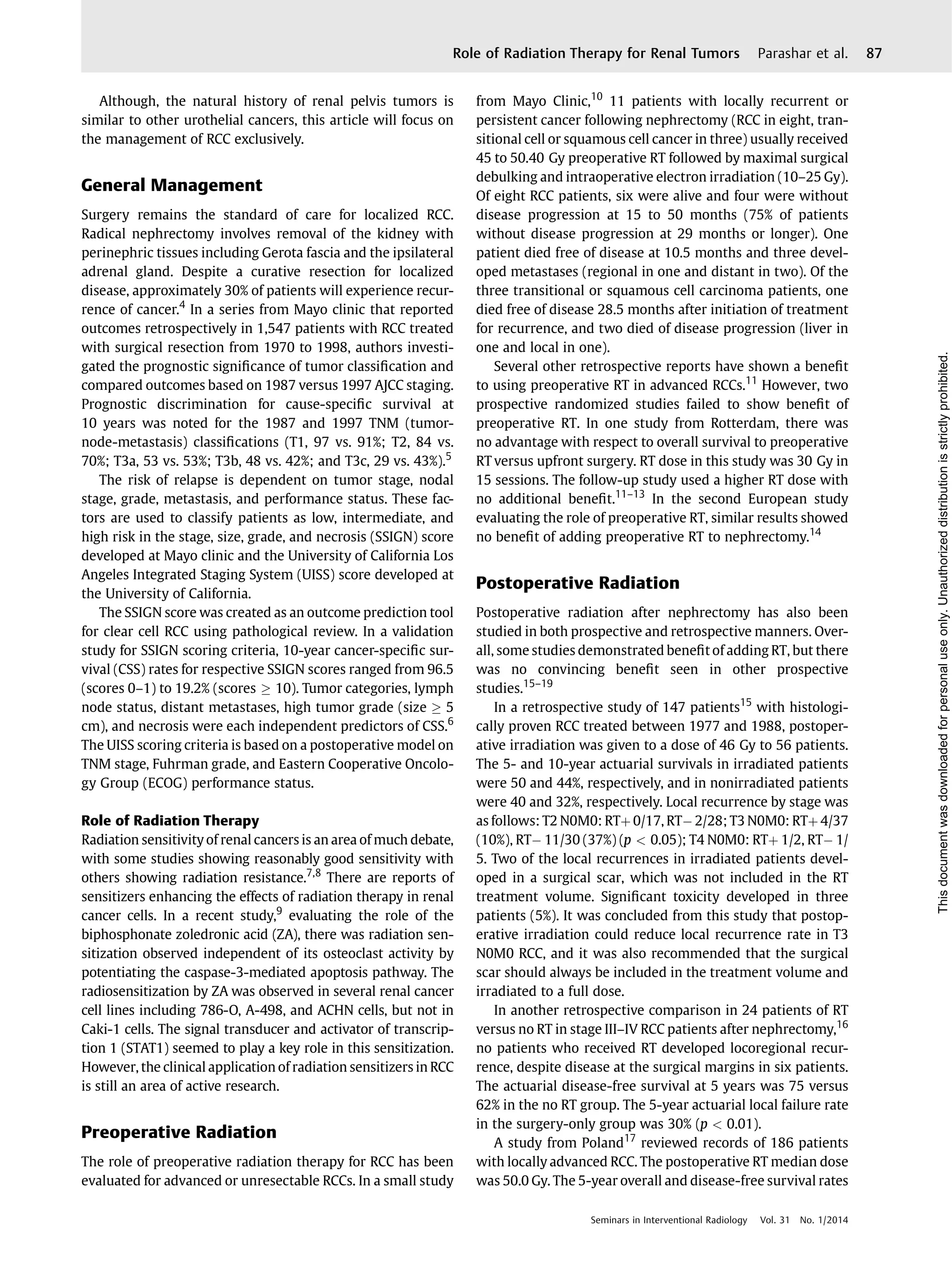 Radiotherapy in renal tumors | PDF