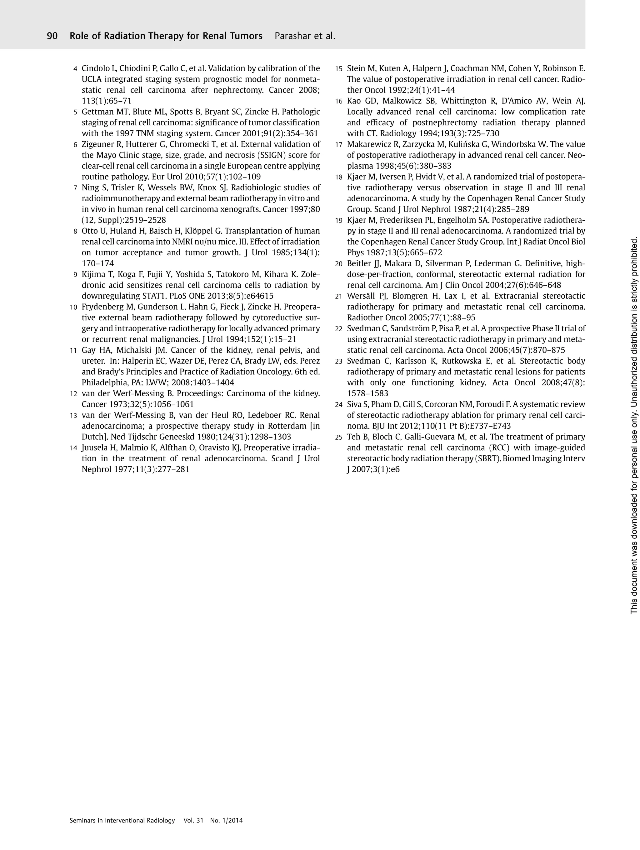 Radiotherapy in renal tumors | PDF