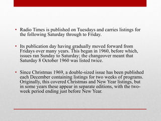 Radio times history and analysis | PPTX