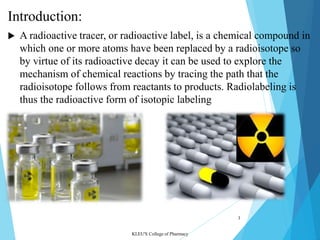 Radiotracers in pharmacy | PPTX