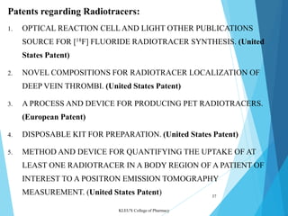 Radiotracers in pharmacy | PPTX