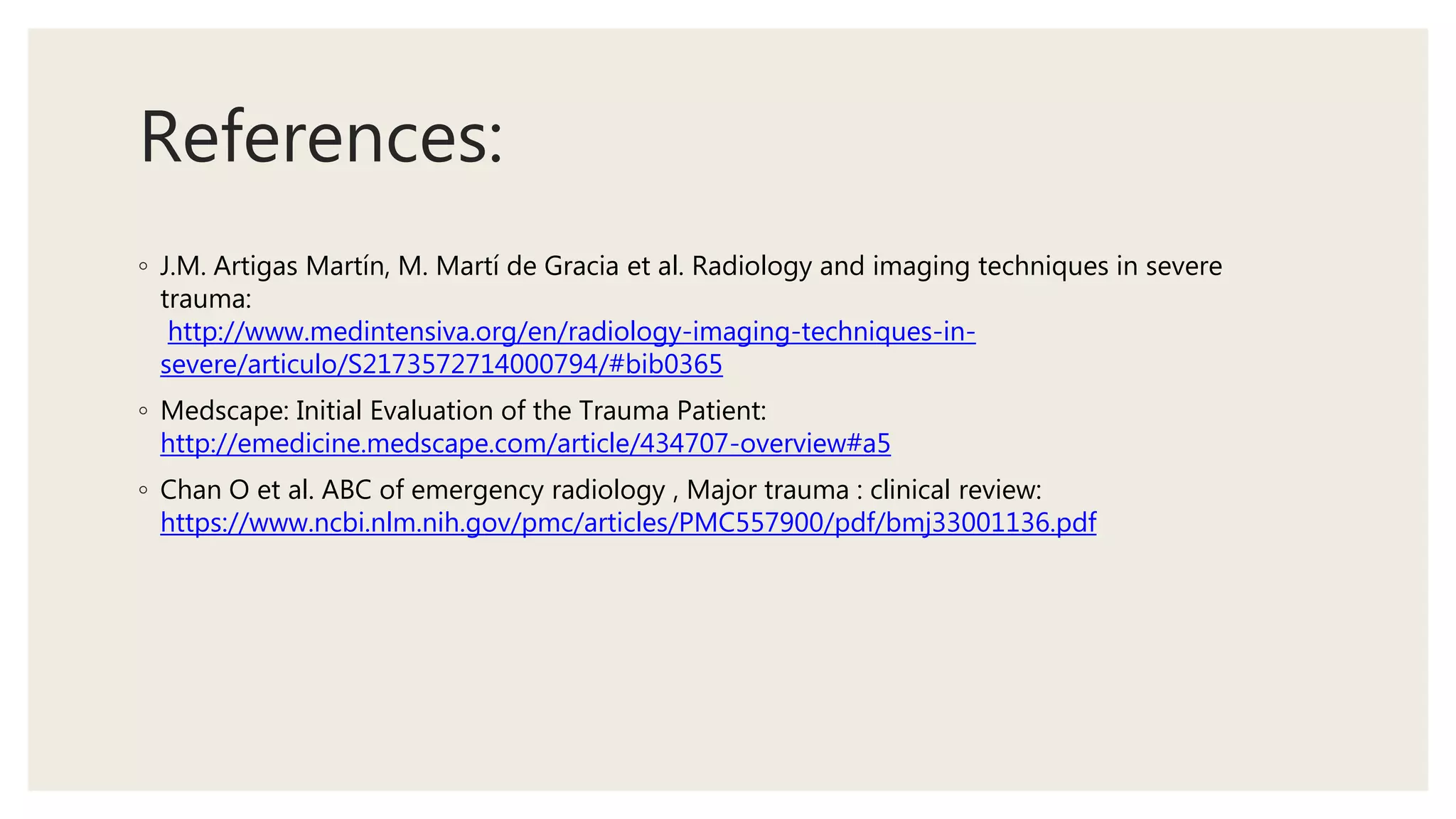 Radiology of trauma patients | PPTX