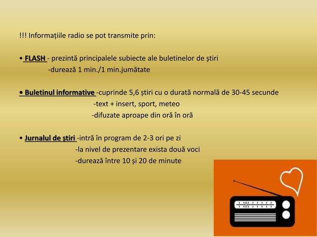 Radioul. Caracteristici generale | PPTX