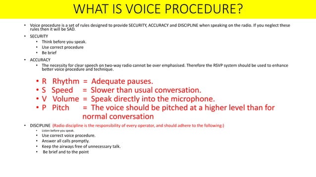Radio voice procedure | PPTX
