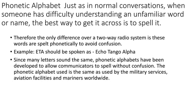 Radio voice procedure | PPTX