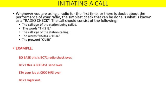 Radio voice procedure | PPTX
