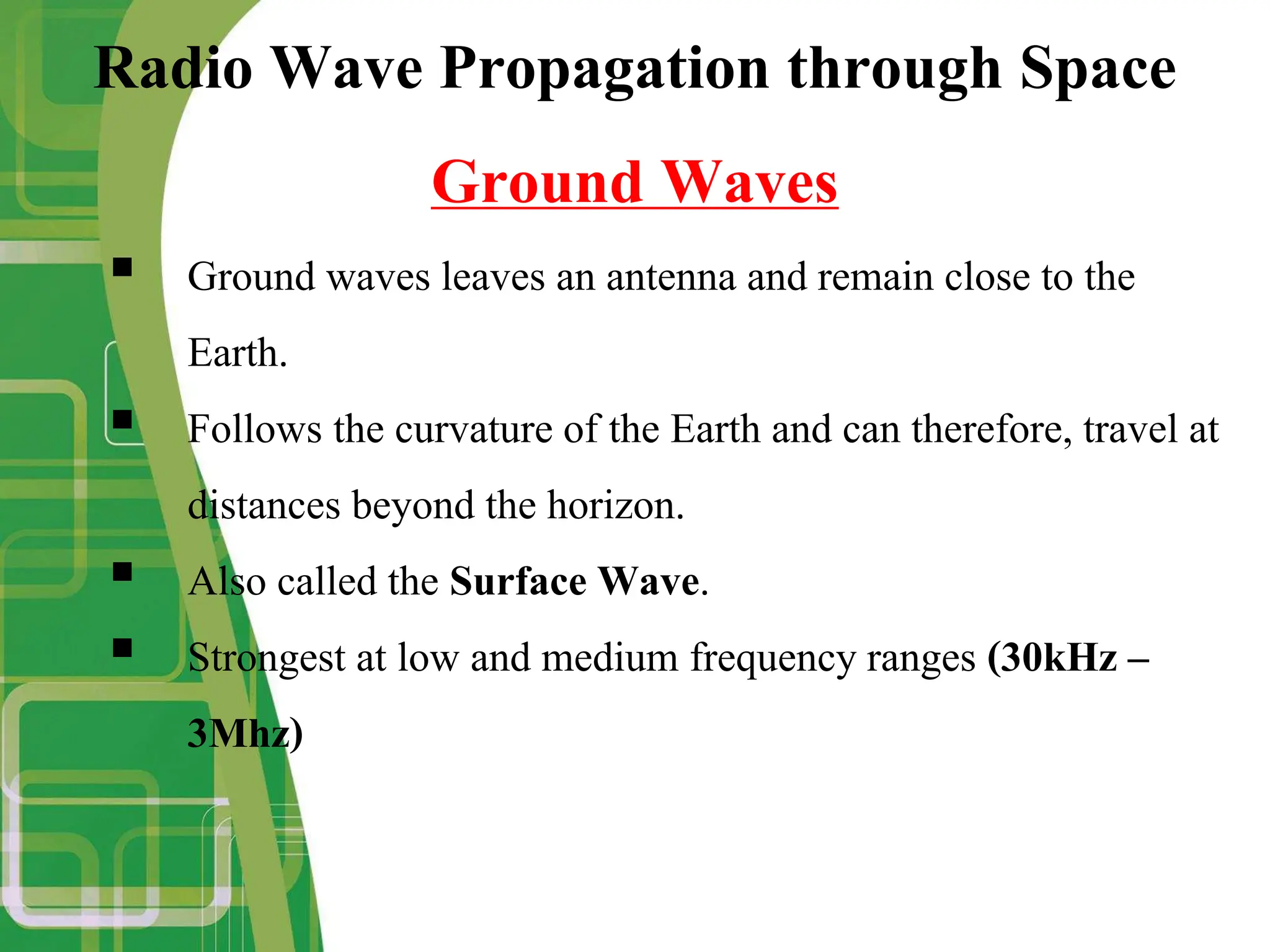 Radio Wave Propagation presentation delivered to students | PDF