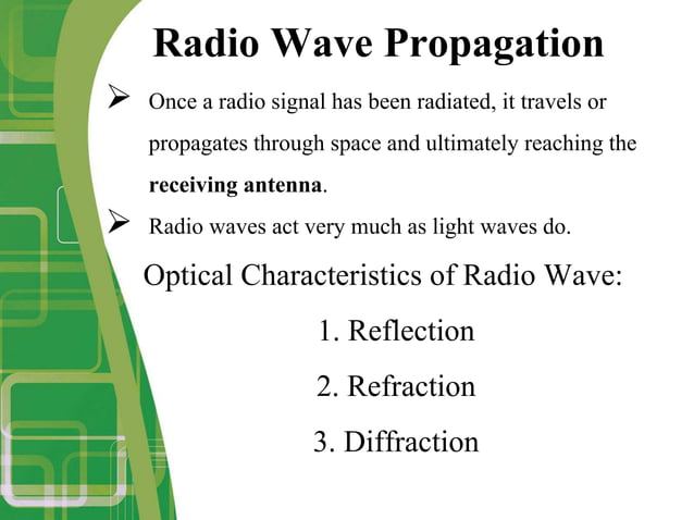 Radio Wave Propagation presentation delivered to students | PDF