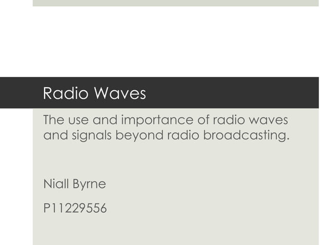 Radio waves ppt | PPTX | Computer Networking | Computing