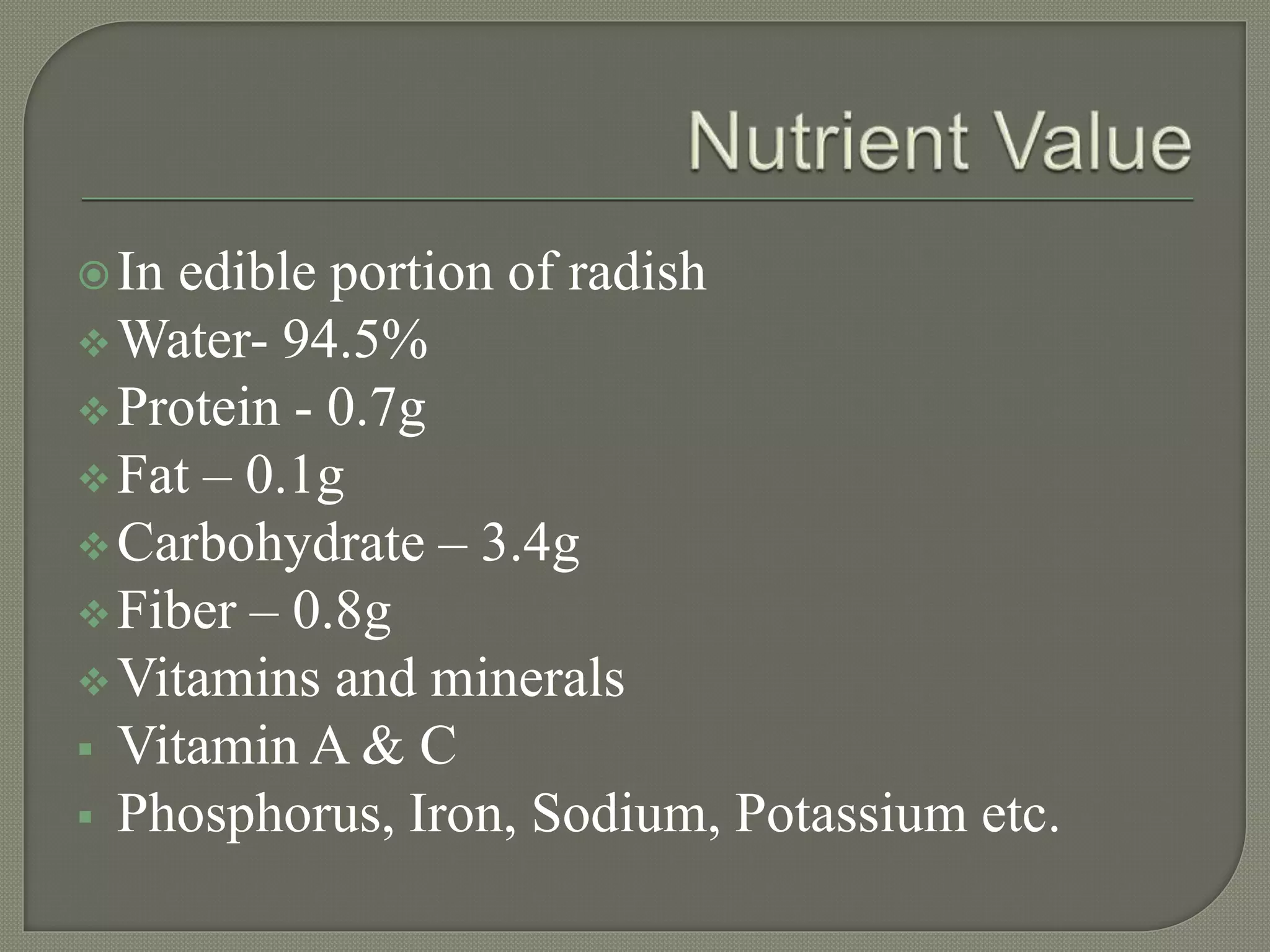 Production Technology of Radish | PPTX