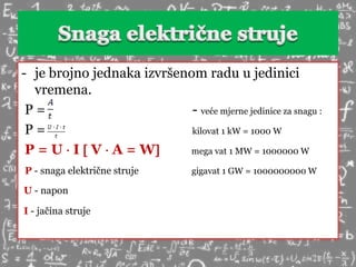 Rad i snaga elektricne struje | PPTX