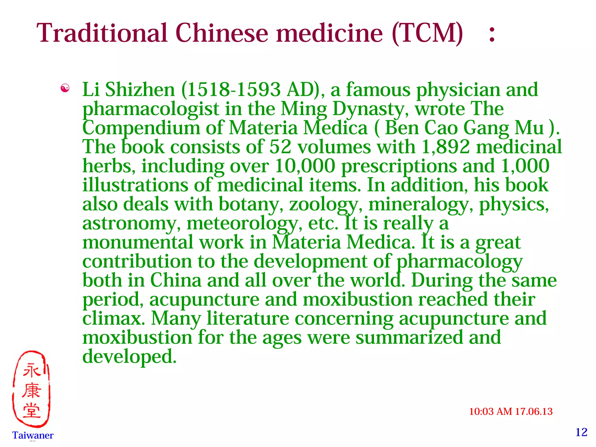 Raditional chinese medicine with a long history | PPT