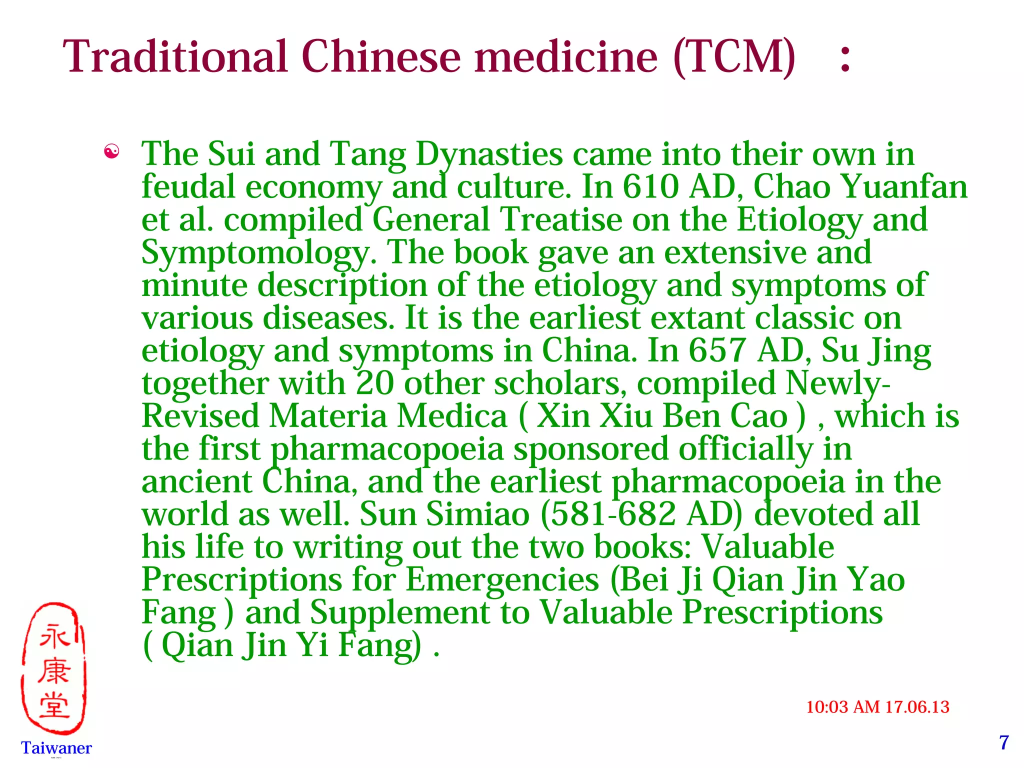 Raditional chinese medicine with a long history | PPT