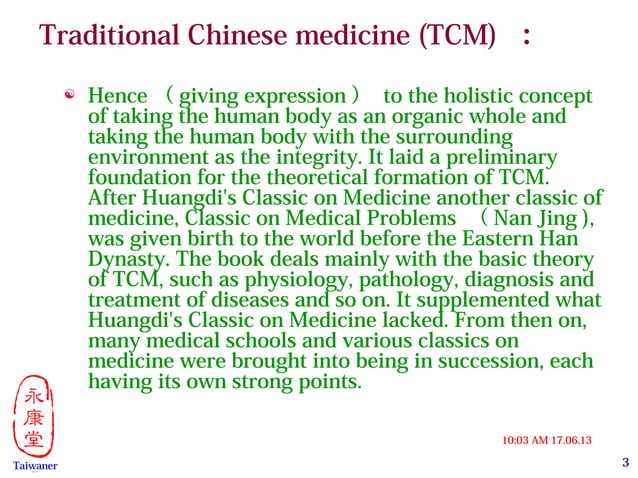 Raditional chinese medicine with a long history | PPT