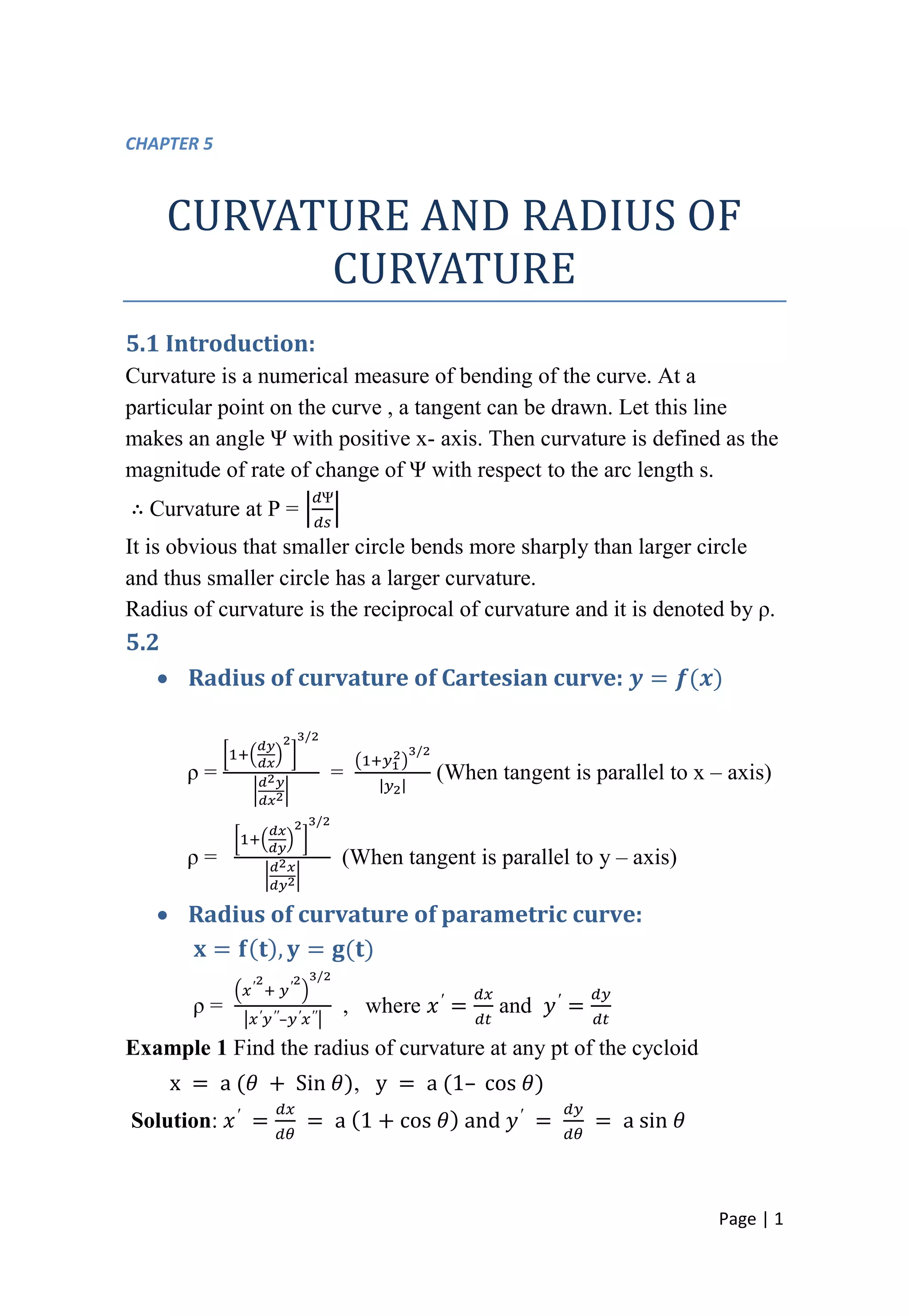 Radius Of Curvature Pdf Physics Science