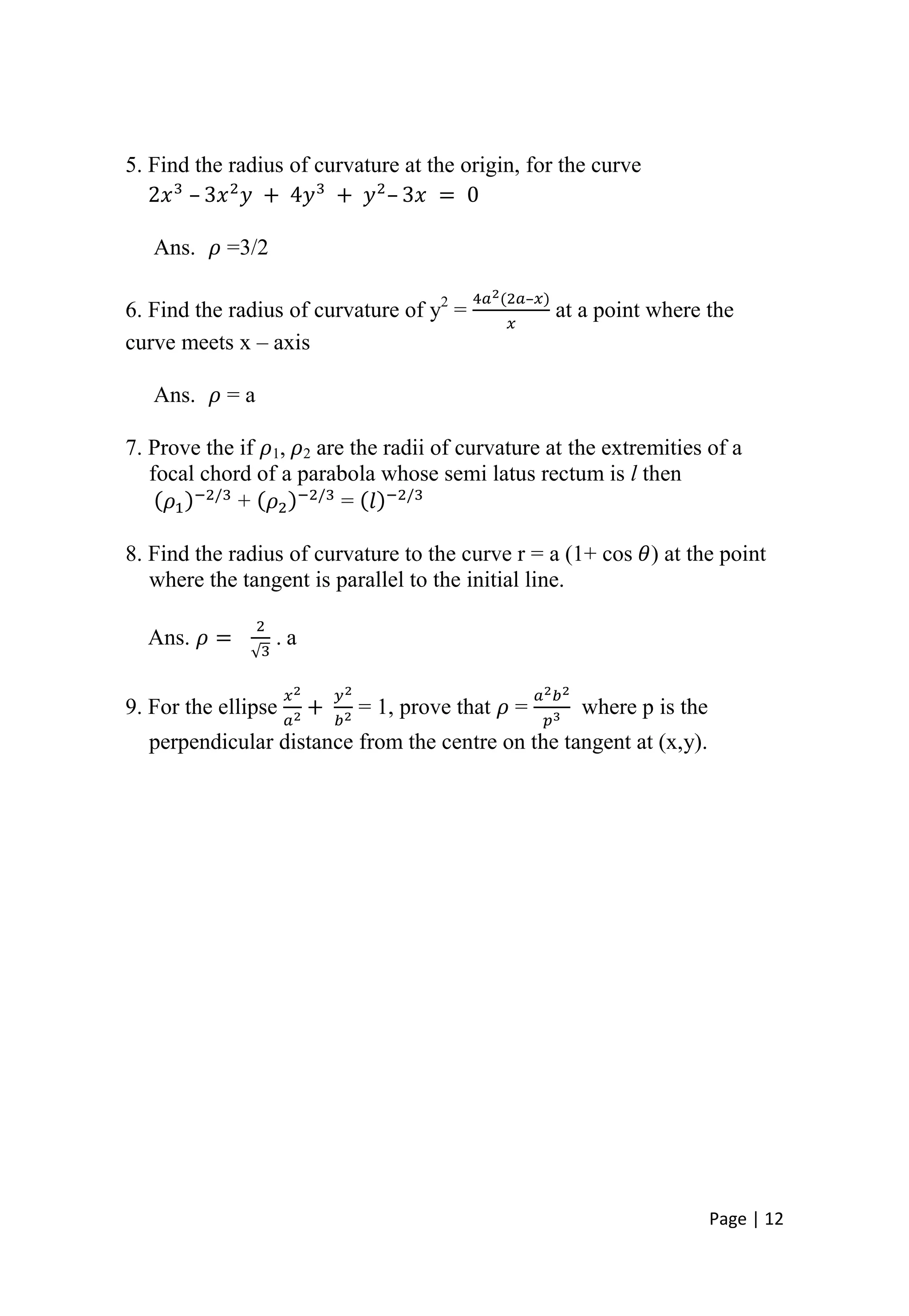 Radius of-curvature | PDF