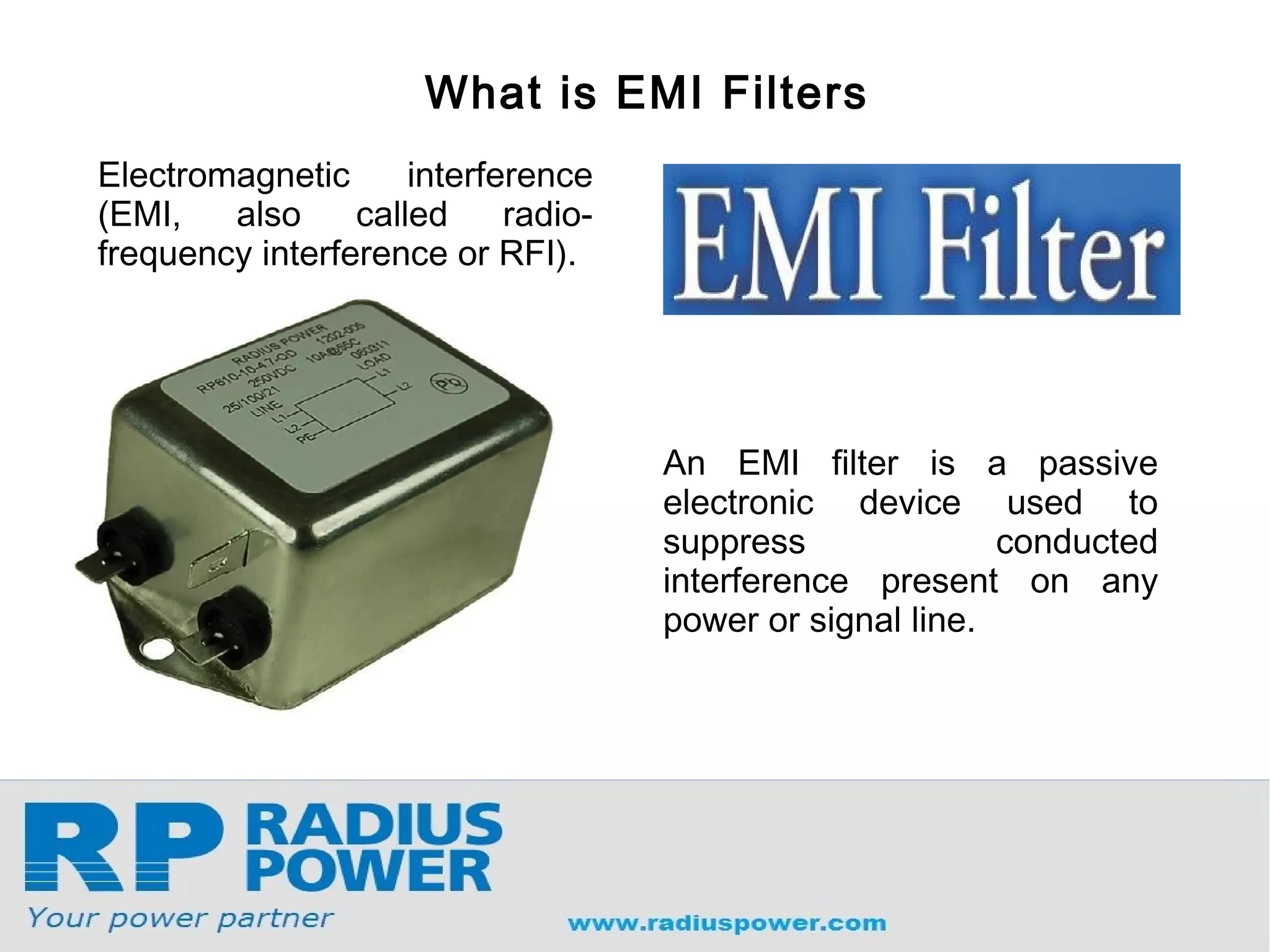 Radius Power Single Phase EMI Filter Solution | PPT