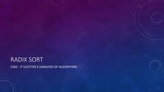 Radix and Merge Sort | PPTX