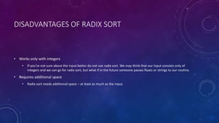 Radix and Merge Sort | PPTX