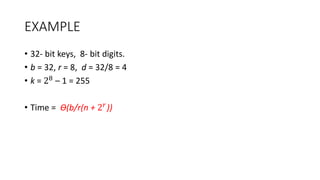 SORTTING IN LINEAR TIME - Radix Sort | PPTX