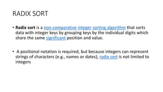 SORTTING IN LINEAR TIME - Radix Sort | PPTX | Programming Languages | Computing