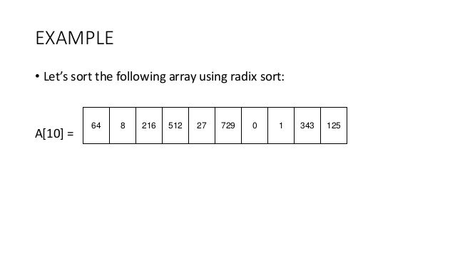 SORTTING IN LINEAR TIME - Radix Sort