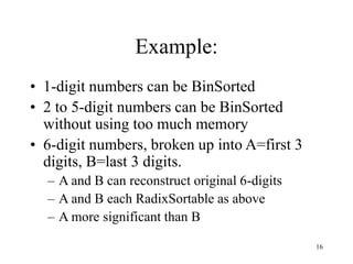 RadixSort.ppt | Programming Languages | Computing