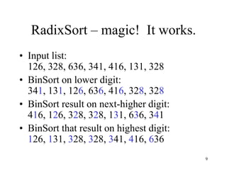 RadixSort.ppt | Programming Languages | Computing