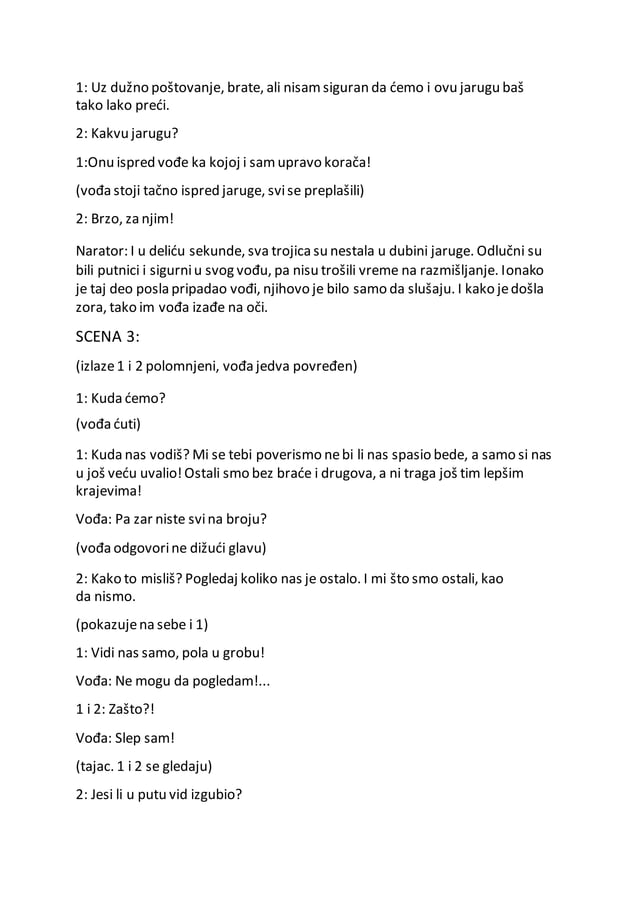 Radoje Domanovic, Vodja, scenario | DOC
