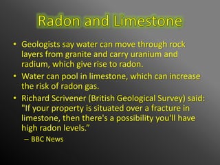 Radon - Potential Effect of Rogers Group Stone Quarry on Radon Levels ...