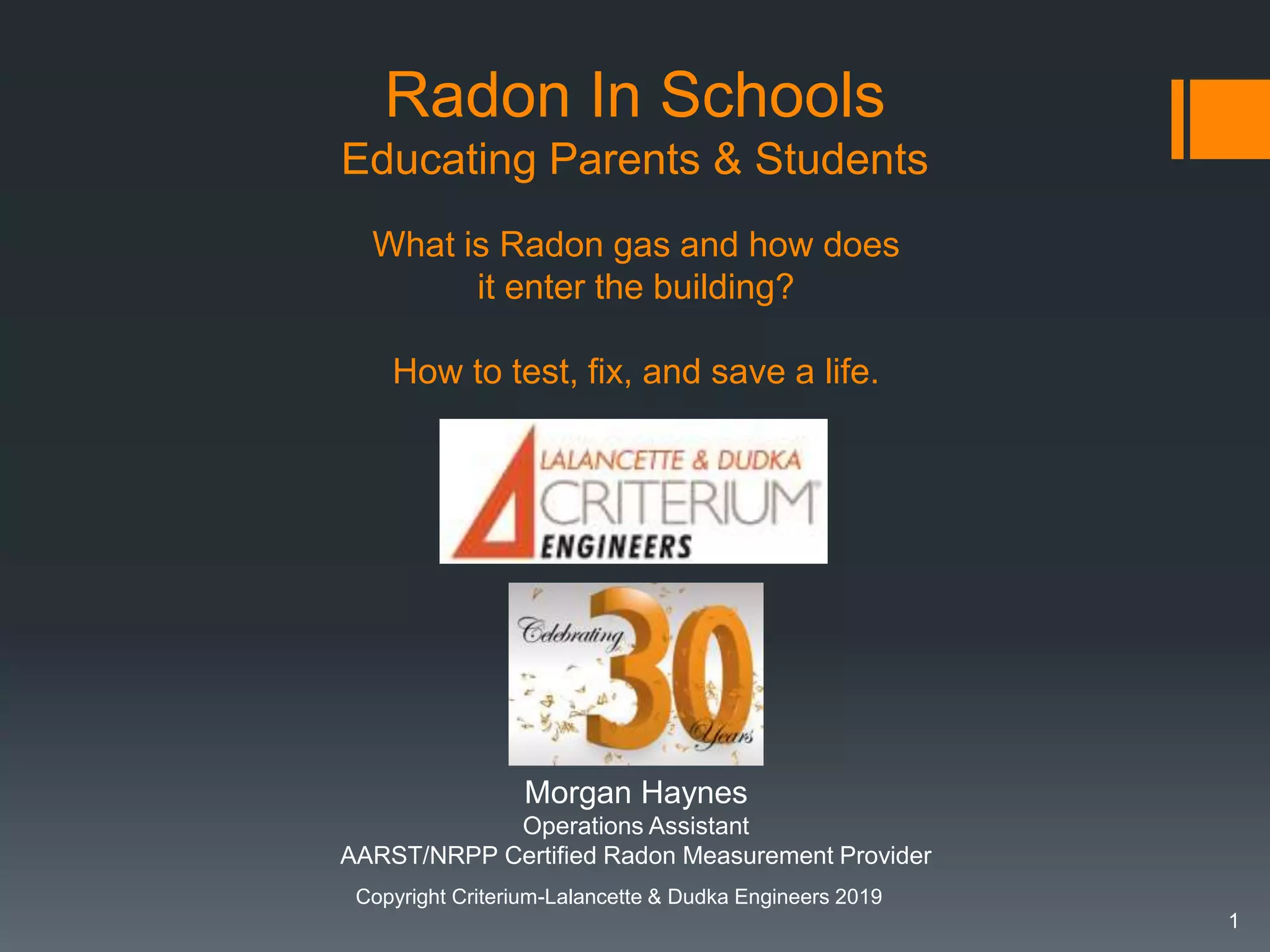 Radon Gas in Schools | PPTX