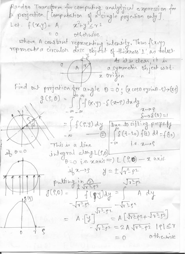 Radon transform numerical & Fourier slice theorem | PDF