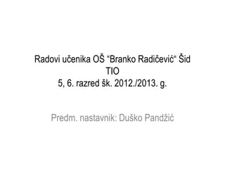 Radovi učenika OŠ "Branko Radičević", Šid _ Tehnika i tehnologija ...