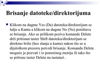Rad sa direktorijumima i datotekama | PPT