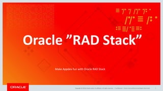 Oracle RAD stack REST, APEX, Database | PPT