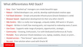 Oracle RAD stack REST, APEX, Database | PPT