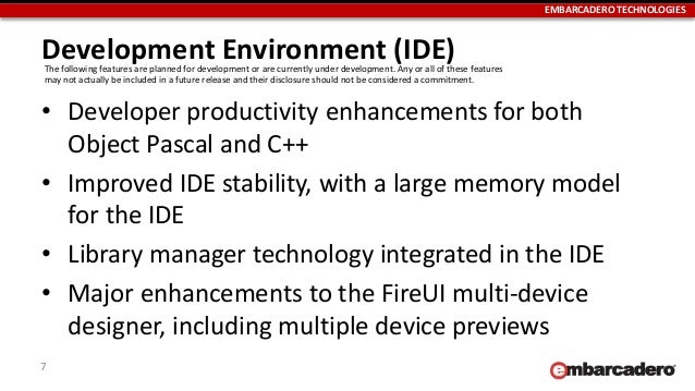 Embarcadero delphi roadmap - sslery