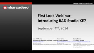 RAD studio XE7 first look webinar | PPTX | Computer Software and ...
