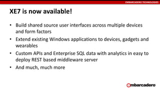 RAD studio XE7 first look webinar | PPTX | Computer Software and Applications | Computing