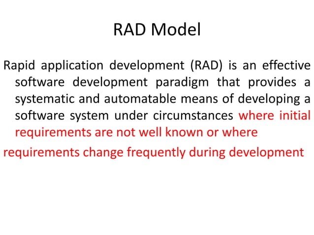 Rapid Application Development(RAD) model | PPTX | Operating Systems | Computer Software and ...