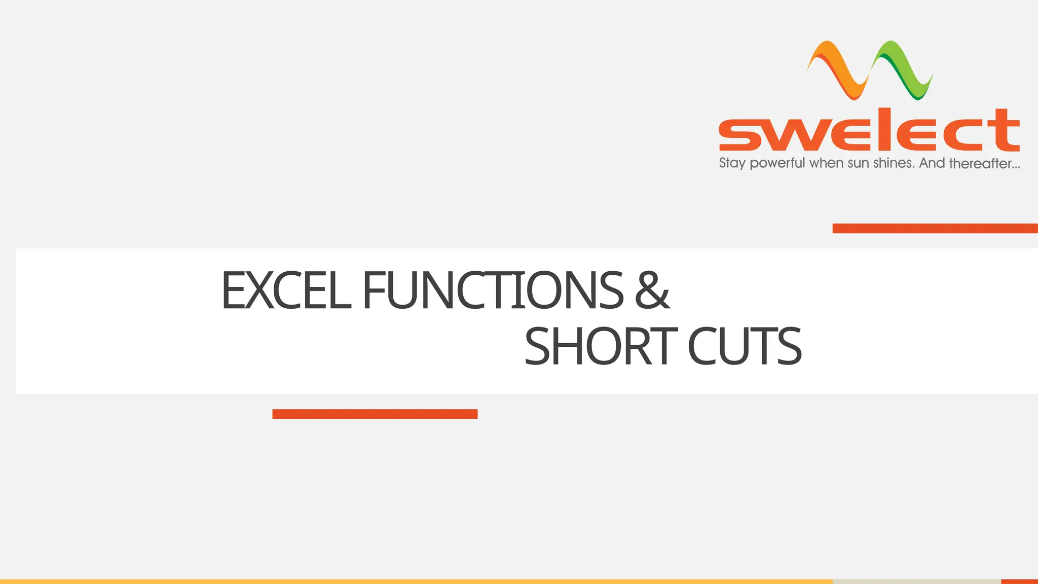 EXCEL FUNCTIONS & SHORT CUTS Types of Excel Functions | PPTX