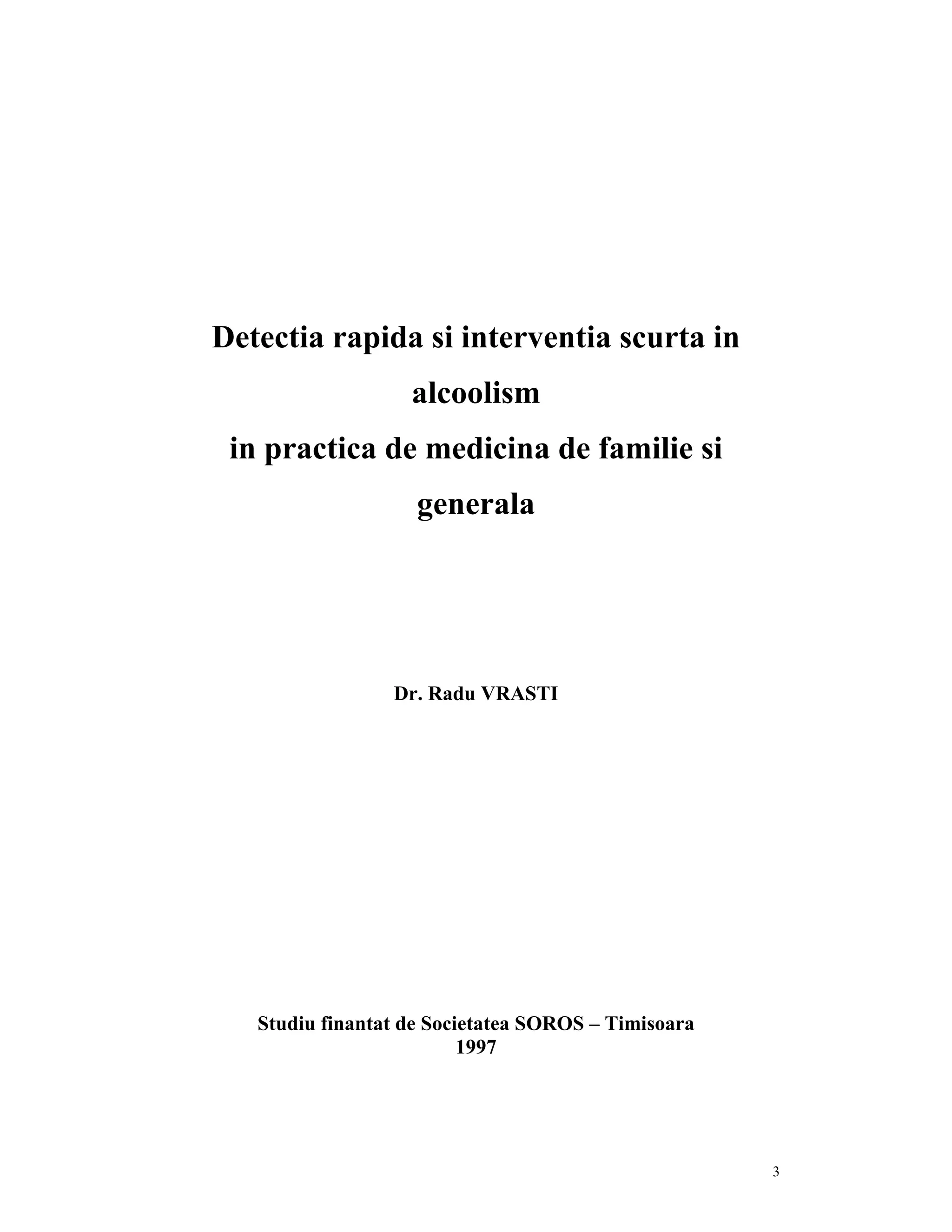 Radu vrasti detectia rapida si interventia scurta in alcoolism | PDF