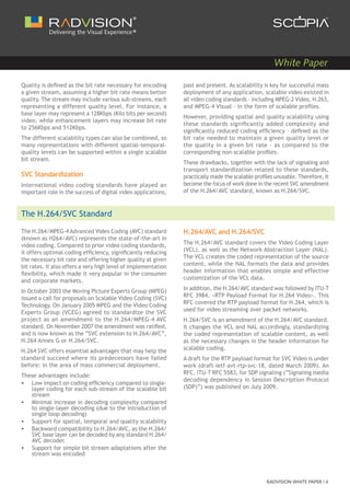 Radvision scalable video coding whitepaper by face to face live | PDF