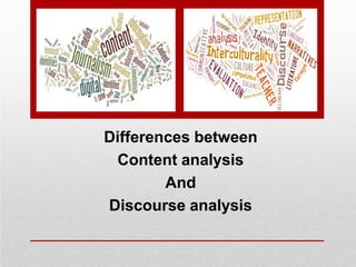 content analysis and discourse analysis | PDF