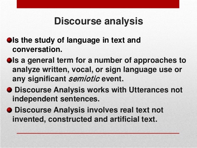 Content Analysis And Discourse Analysis Content Analysis And Discourse Analysis