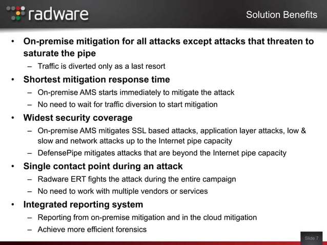 Radware DefensePipe: Cloud-Based Attack Mitigation Solution | PPT