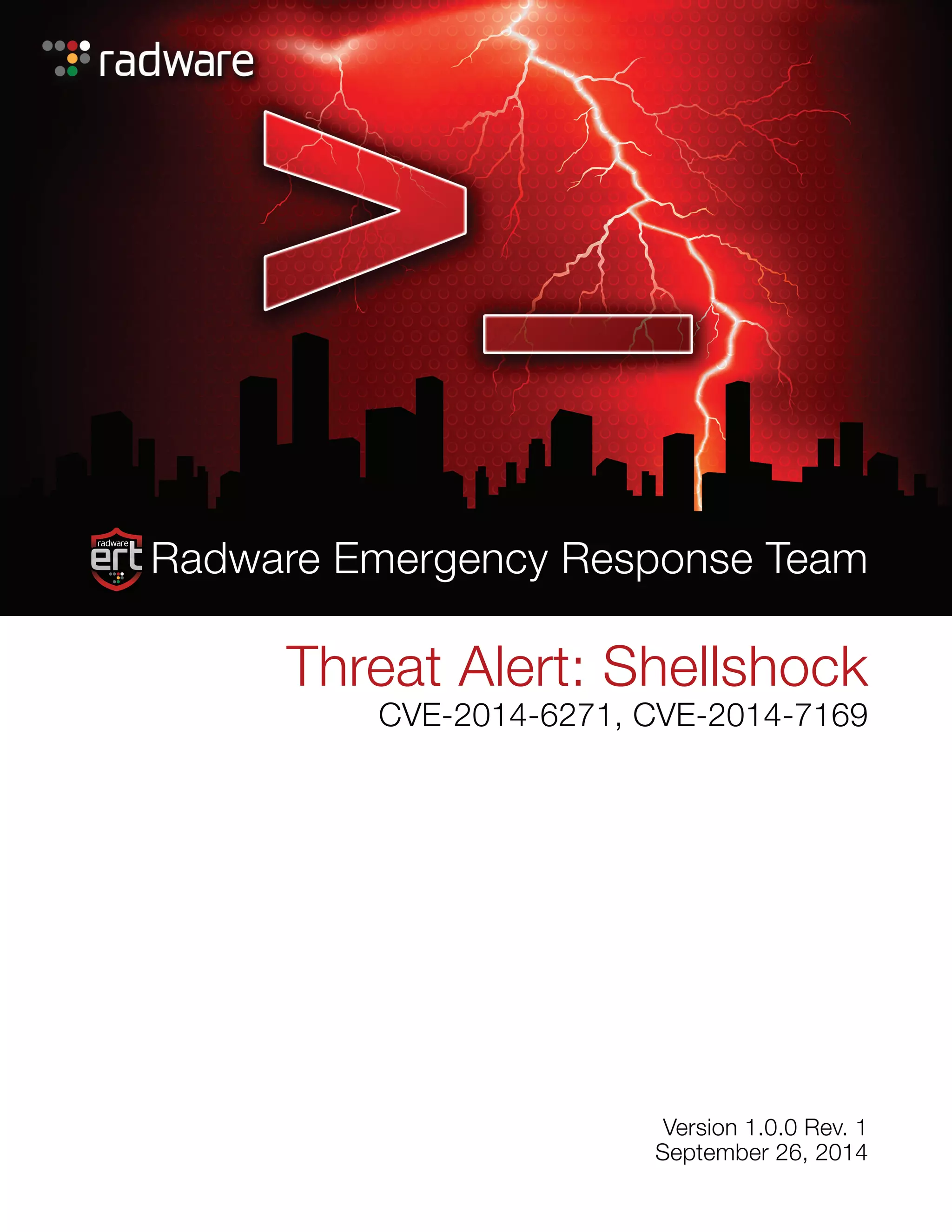 Radware ERT Threat Alert: Shellshock Bash | PDF