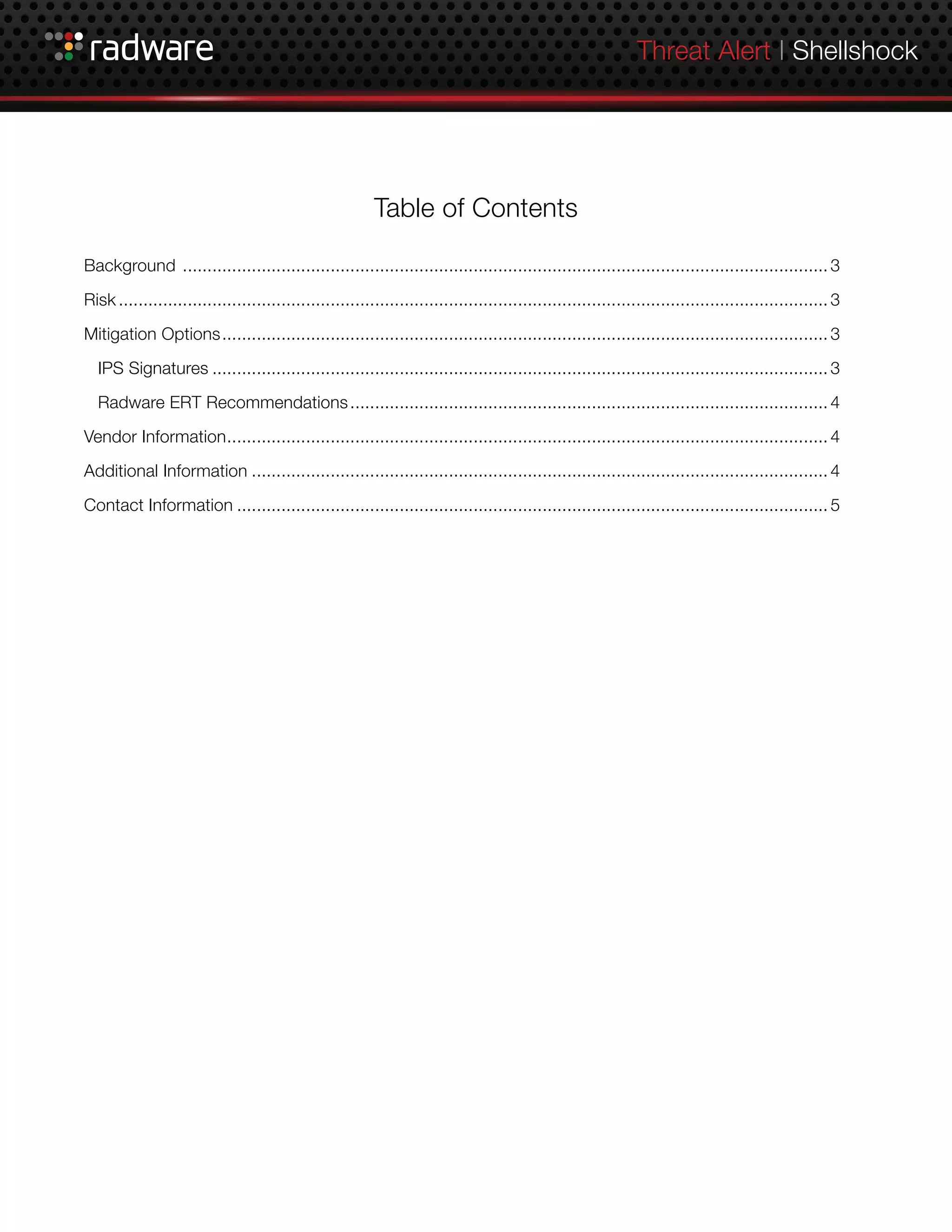 Radware ERT Threat Alert: Shellshock Bash | PDF
