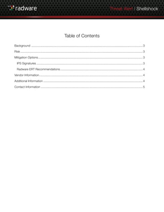 Radware ERT Threat Alert: Shellshock Bash | PDF