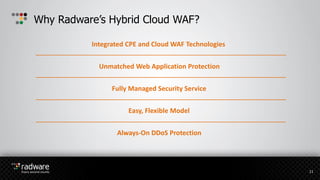 Radware Hybrid Cloud Web Application Firewall and DDoS Protection | PDF
